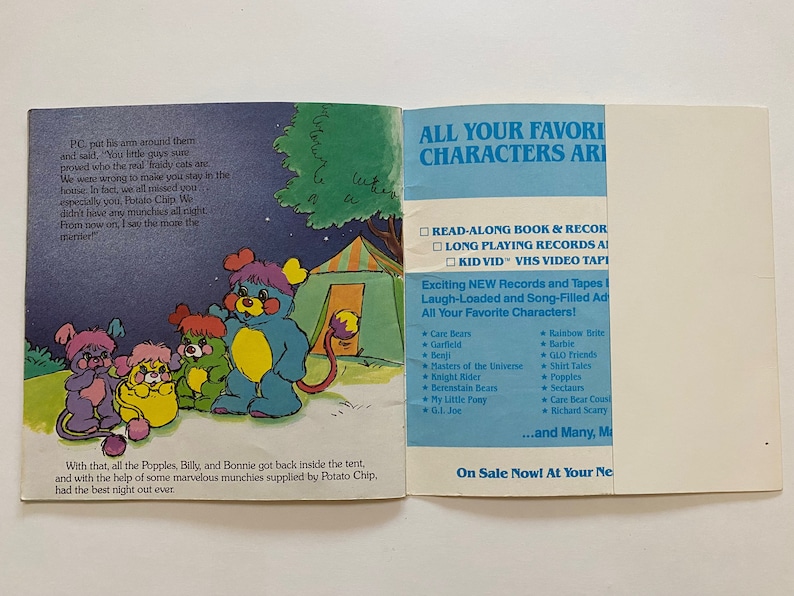 1986 Popples Book Camp Out Caper Kid Stuff See Hear Read Cute - Etsy