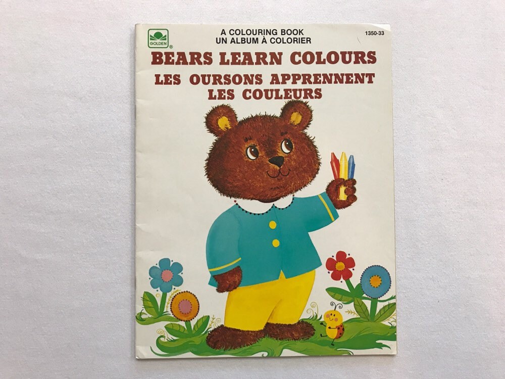 1983 Golden Coloring Book Bears Learn Colours Colors Retro 80s | Etsy