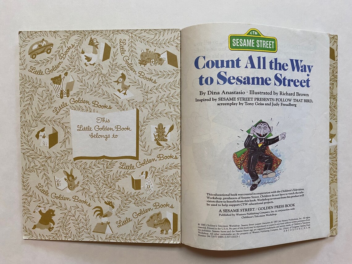 1985 Count All the Way to Sesame Street Little Golden Book - Etsy