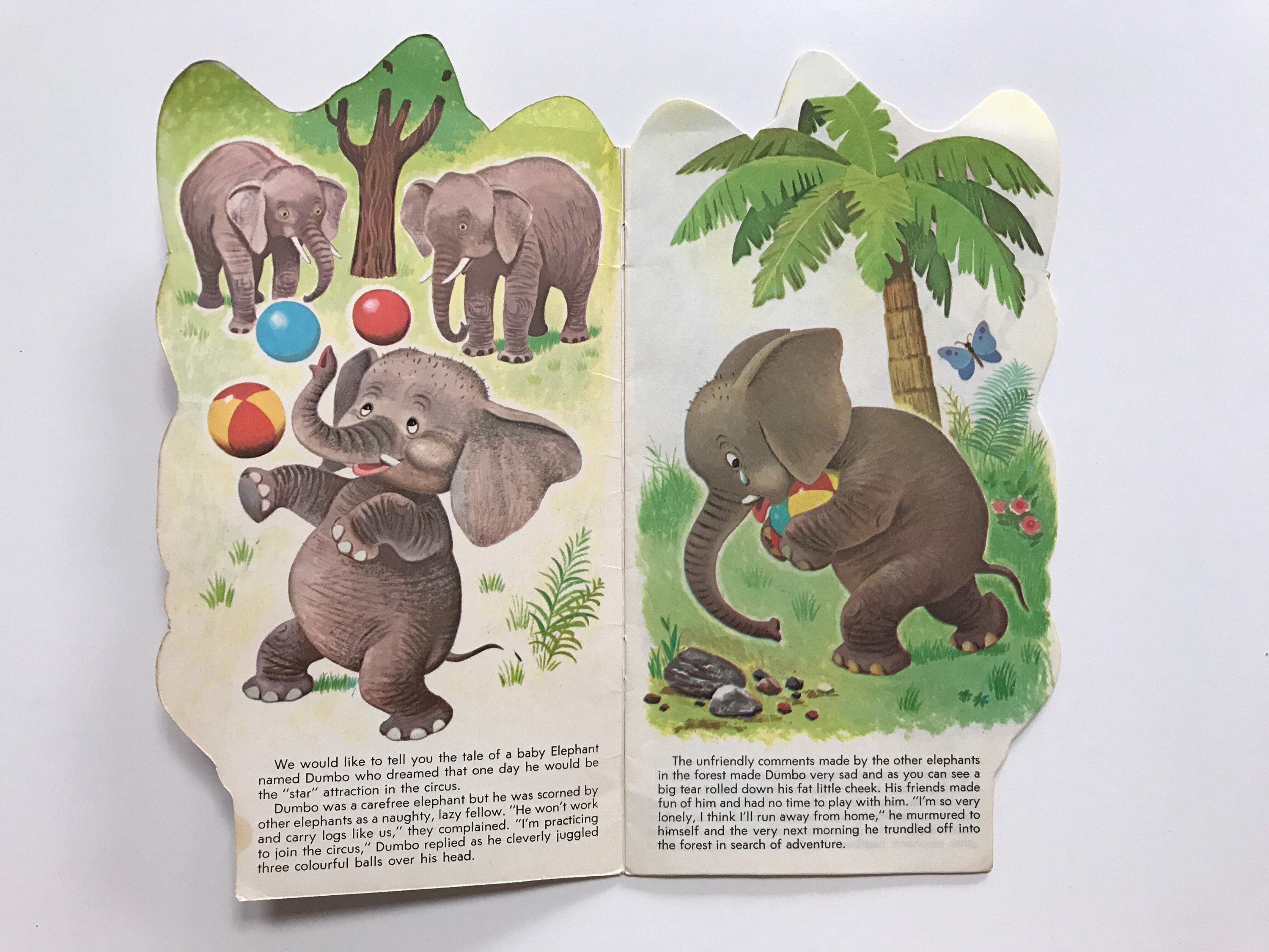 Dumbo the Circus Elephant Book Kids Children Cute Reading Story 60s 70s ...