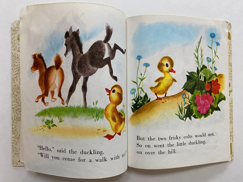 1980 the Fuzzy Duckling Little Golden Book Kids Hardcover Picture Story ...