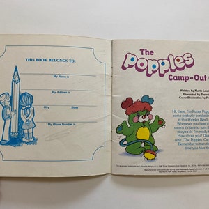 1986 Popples Book Camp Out Caper Kid Stuff See Hear Read Cute Reading ...