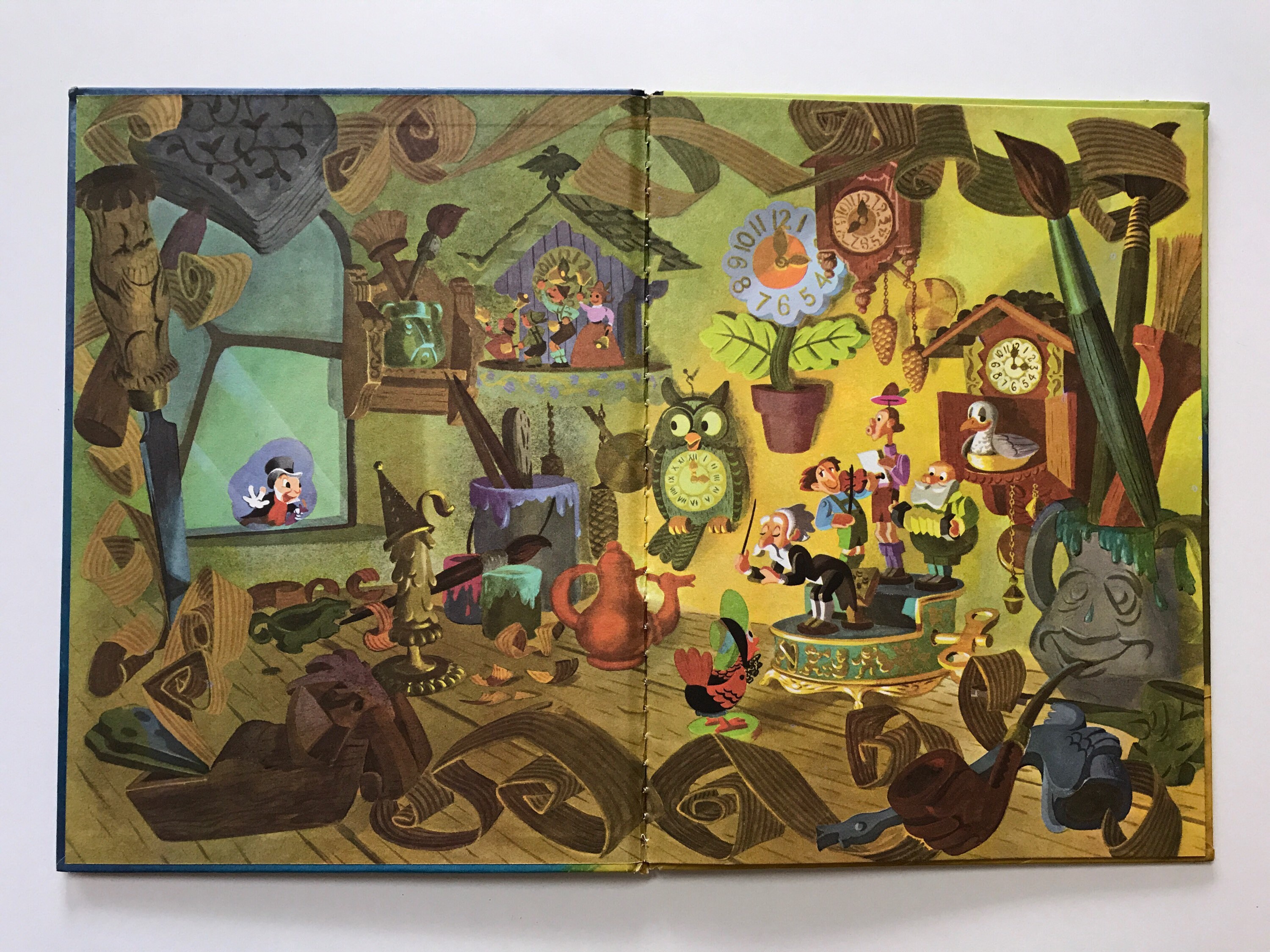 1971 Pinocchio Big Golden Book Disney 70s Jumbo Size Hardcover Kids ...