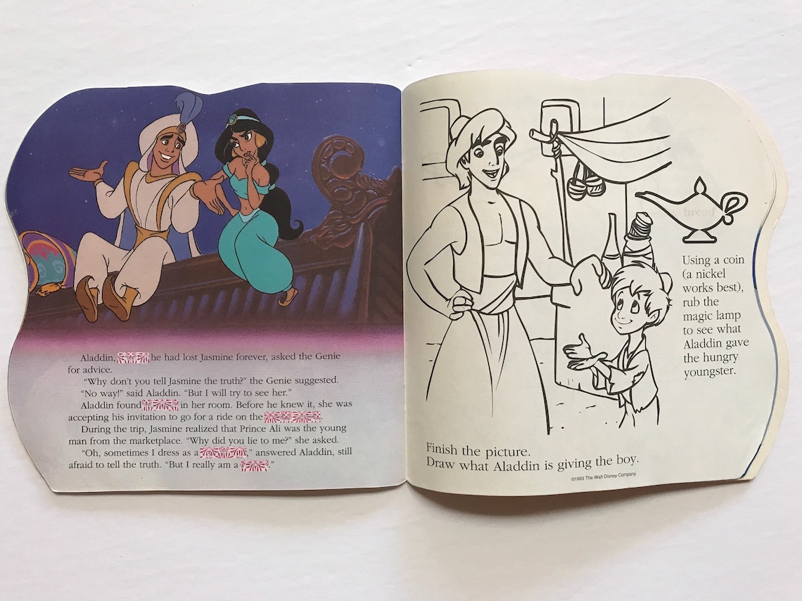 1992 Disney Aladdin Softcover Kids Book Golden Book Reading - Etsy Canada