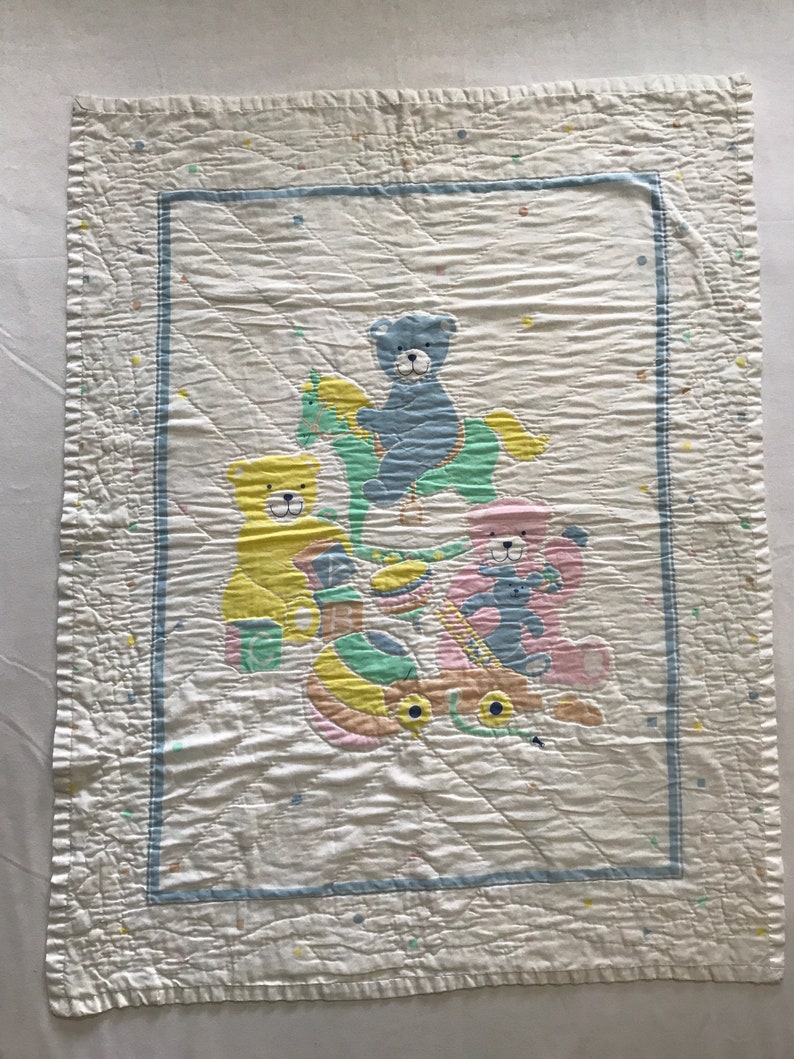 Handmade Pastel Animals Baby Blanket 80s Kids Babies Crib | Etsy