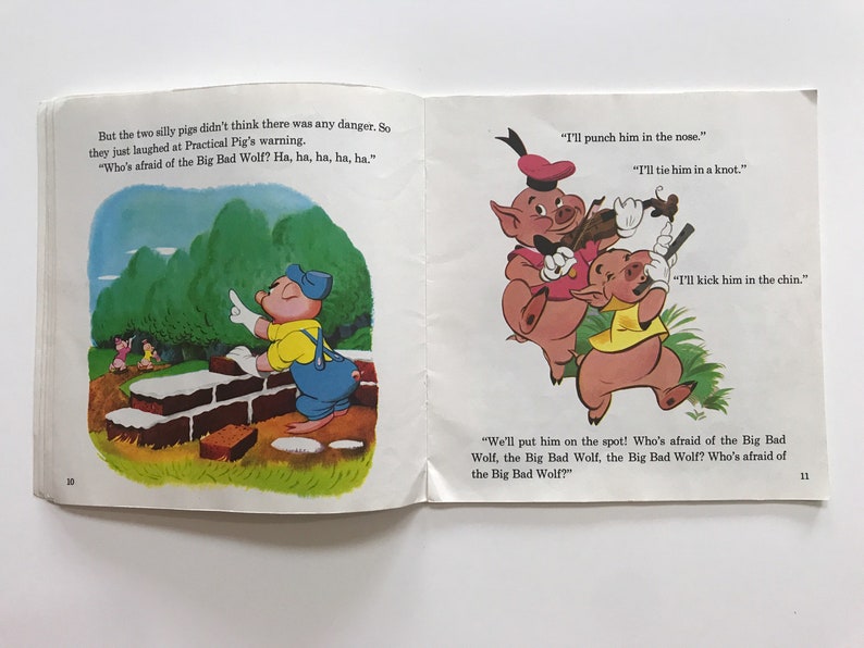Disney Three Little Pigs Read Along Book See Hear Read Kids | Etsy
