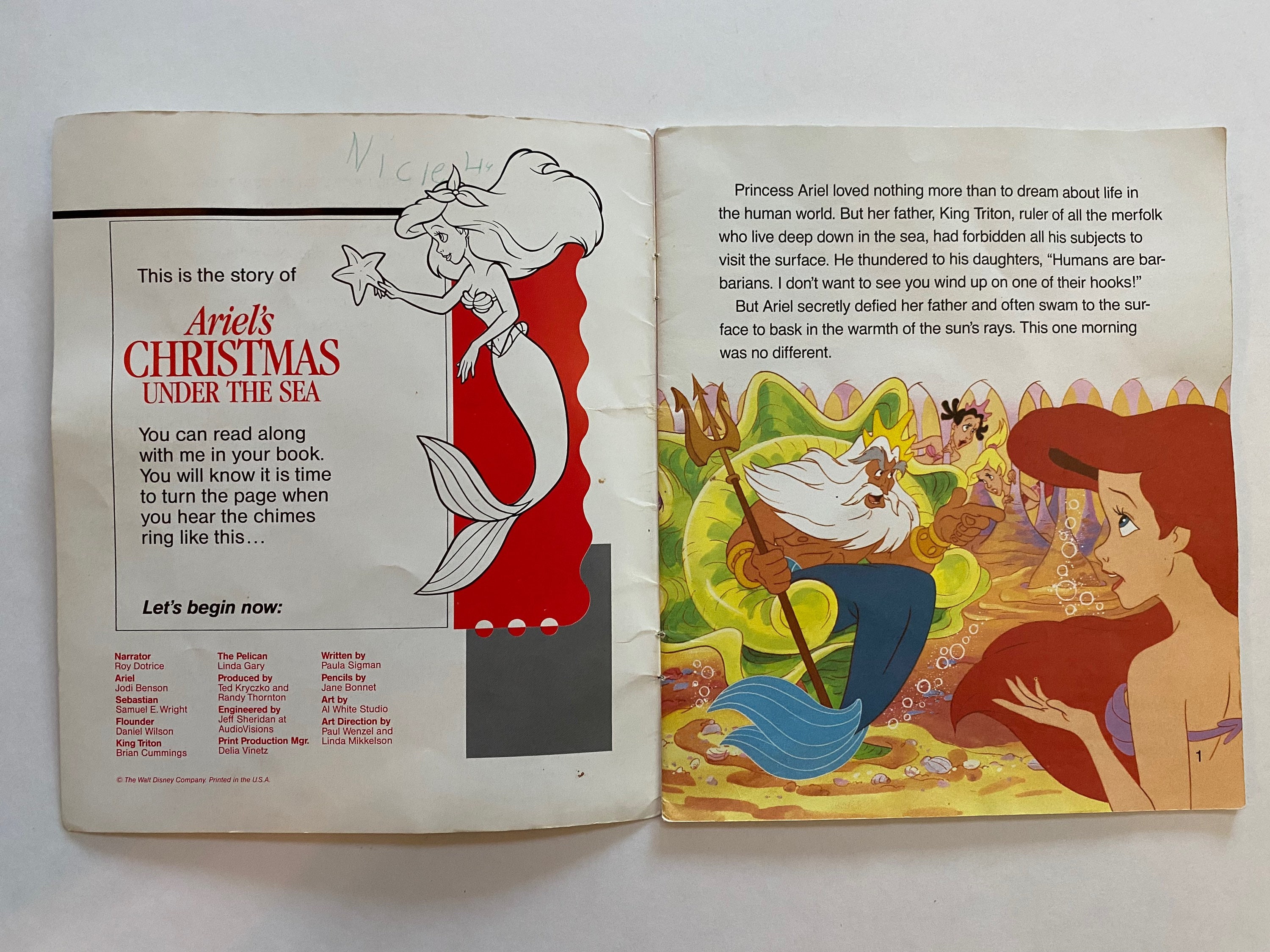 The Little Mermaid Disney Ariels Christmas Under the Sea Book - Etsy