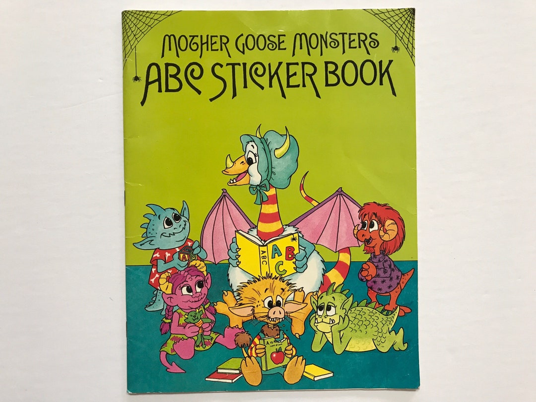 1992 Mother Goose Monsters ABC Sticker Book Cute Kids Children Soft ...