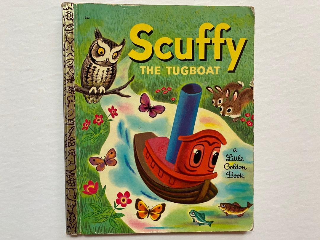 Scuffy the Tugboat Little Golden Book for Kids Children Hardcover Cute ...