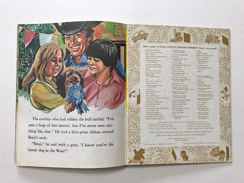 1978 Benji Little Golden Book / Kids Children 70s Reading - Etsy