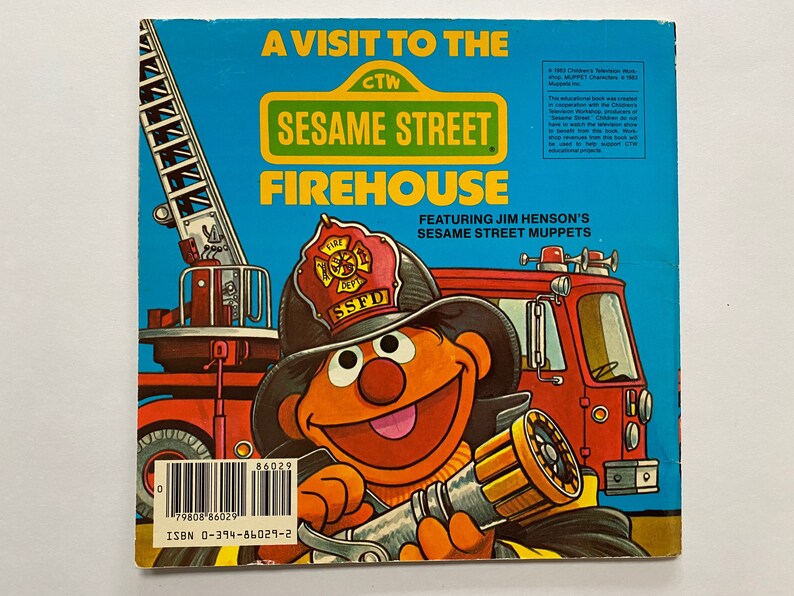 1983 A Visit to the Firehouse Soft Cover Story Reading Sesame - Etsy