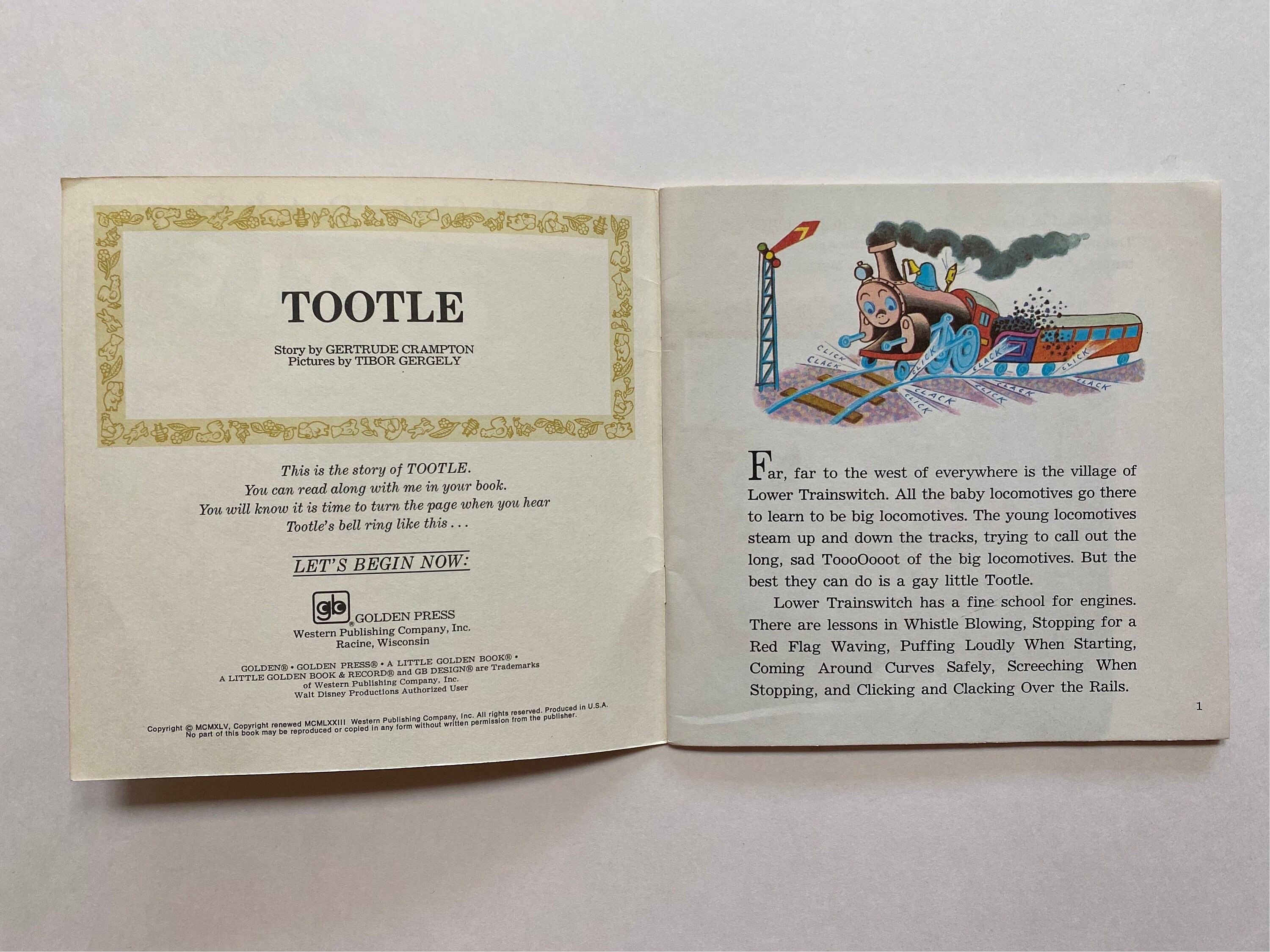 Tootle Little Golden See Hear Read Book and Record Kids - Etsy
