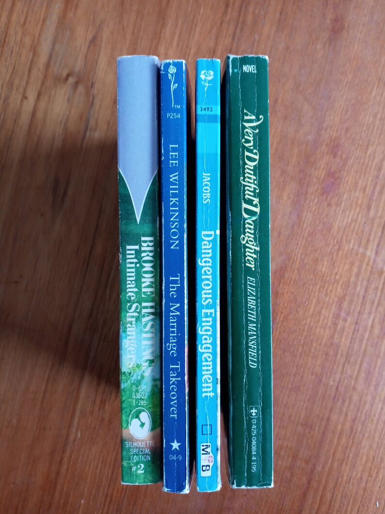 4 Vintage Romance Books, Mills & Boon, Dangerous Engagement, A Dutiful ...