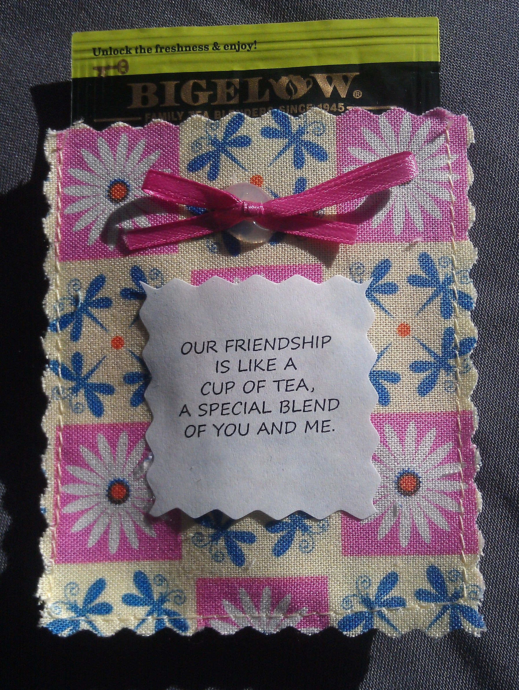 Friendship Tea Pouch Poem And Tea Bag