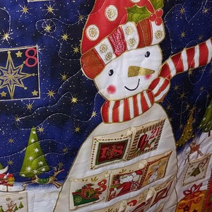 Quilted Christmas Advent Calendar, Snowmen, Christmas Decor, Christmas ...