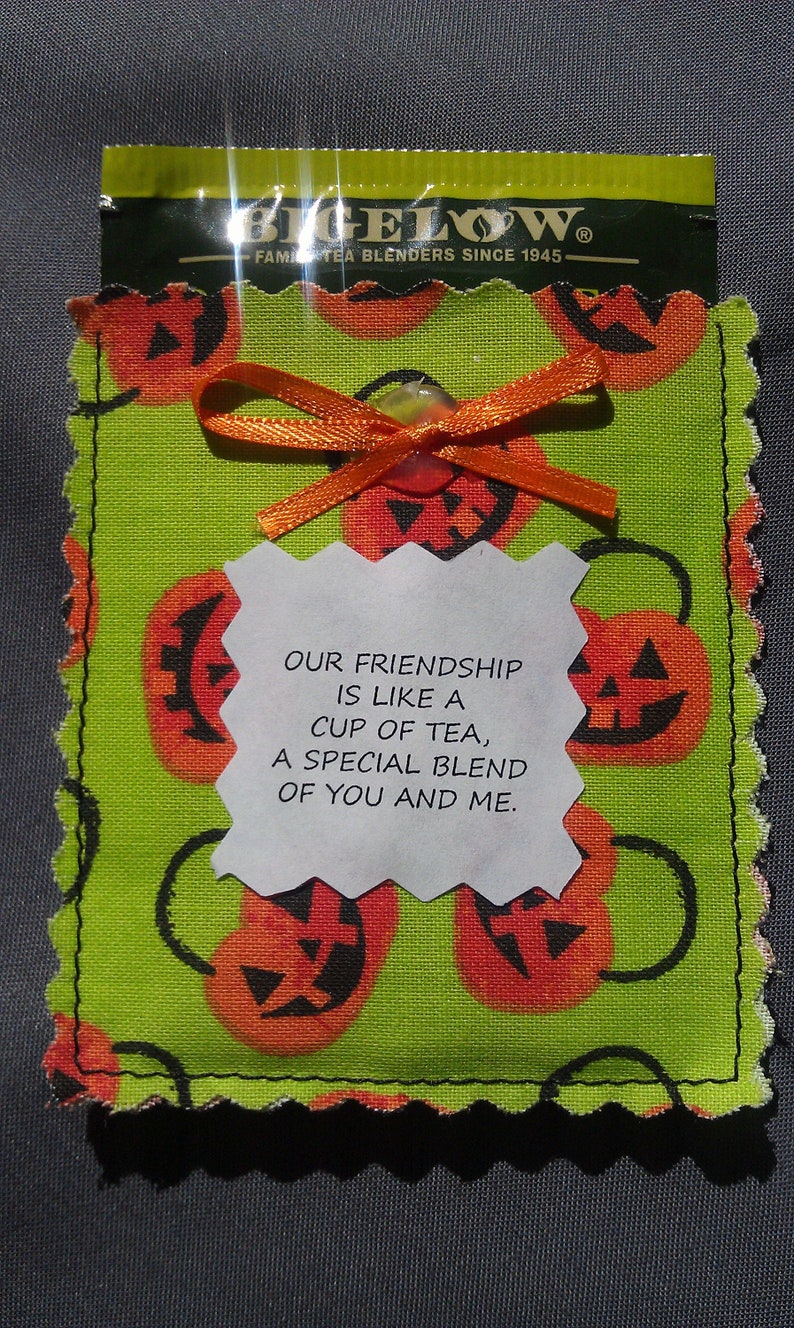Halloween Friendship Tea Pouch Poem & Tea Bag Halloween - Etsy
