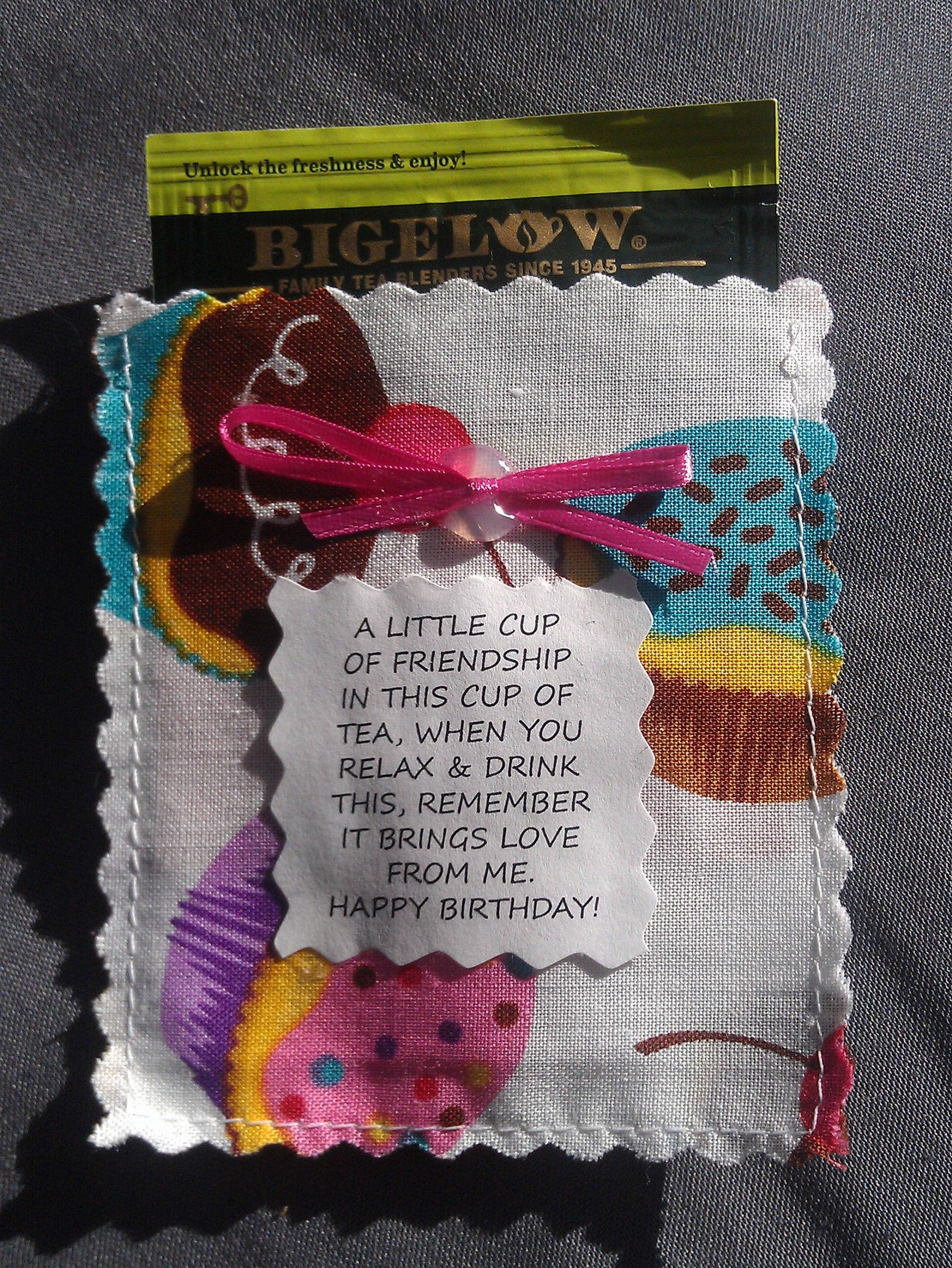 Birthday Friendship Tea Pouch, Poem & Tea Bag/floral/polka Dot - Etsy