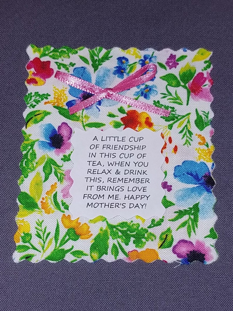 Mother's Day Tea Pouch, Poem & Tea Bag/floral/polka Dot - Etsy