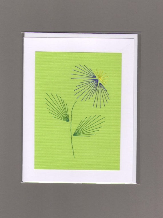 Flower Hand Stitched Card | Etsy