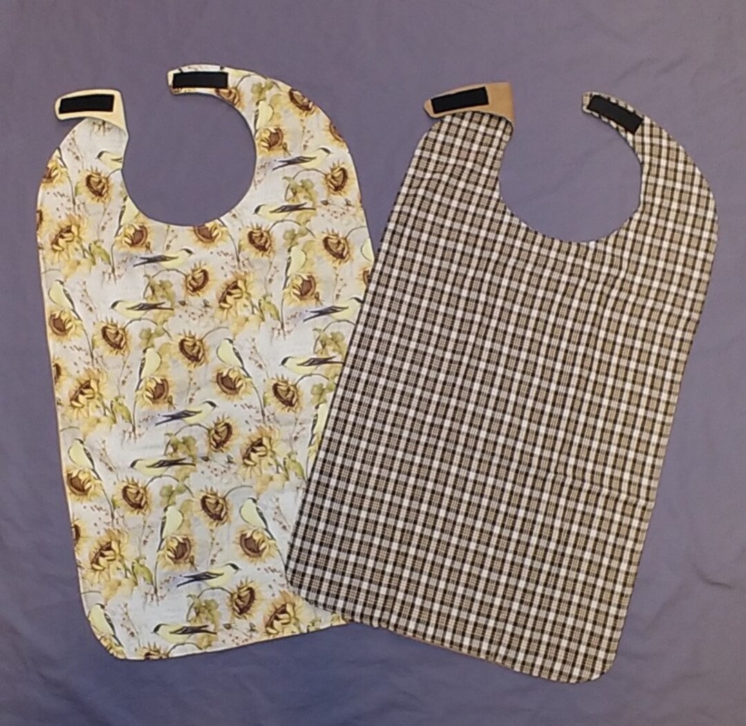 Handmade Adult Dining Bib: Cotton Print, Adjustable Closure - Etsy