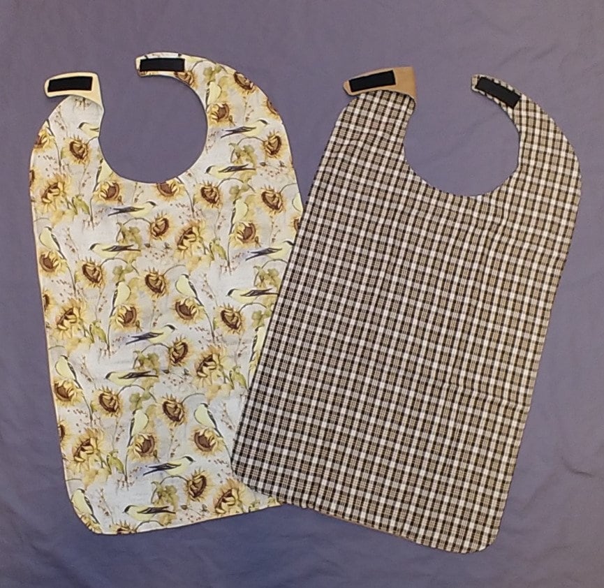 Handmade Adult Dining Bib: Cotton Print, Adjustable Closure - Etsy