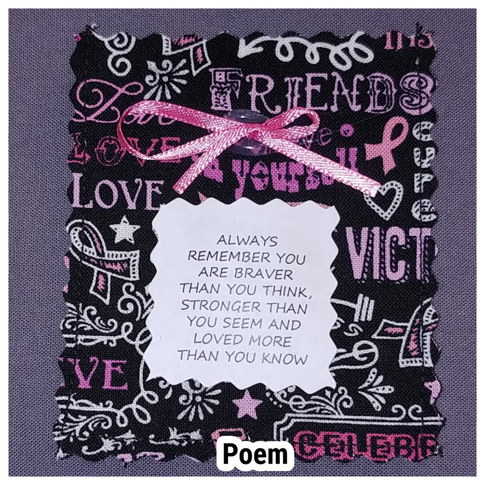 Breast Cancer Friendship Tea Pouch, Poem & Tea Bag, Prayer, Verse - Etsy