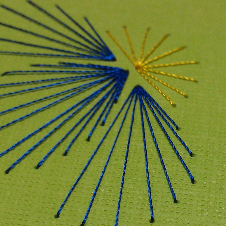 Flower Hand Stitched Card - Etsy