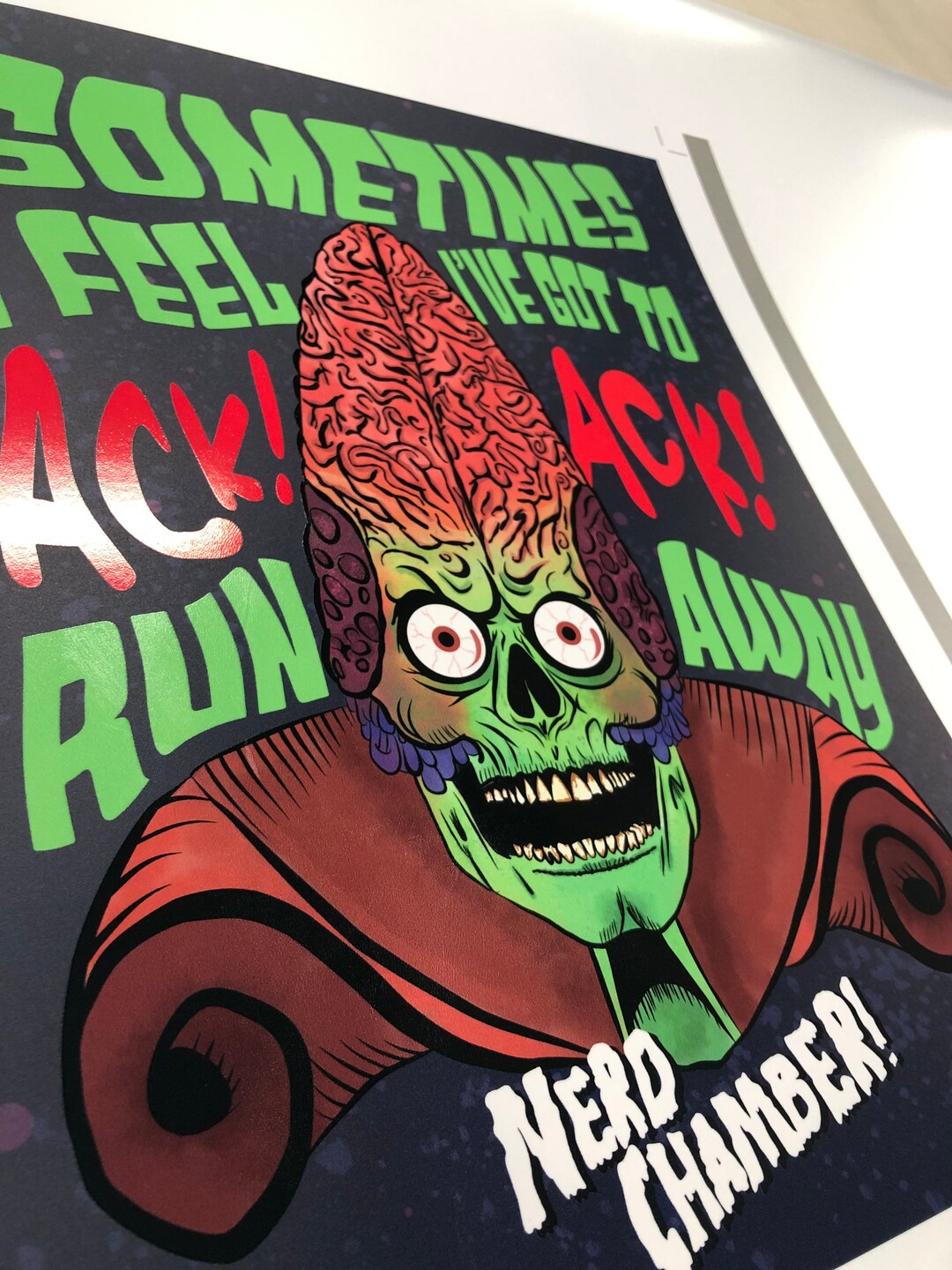 Mars Attacks Alien Poster Art | Ack Ack of the Cones - Etsy