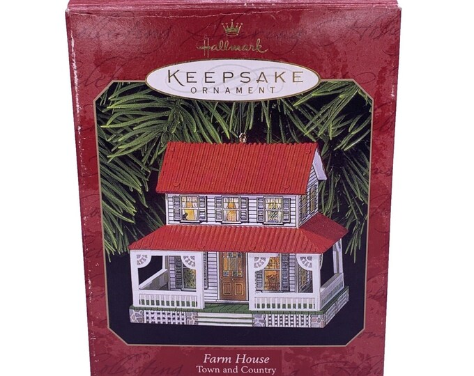 Hallmark Farm House Town & Country Christmas Ornament Pressed Tin 1999 ...