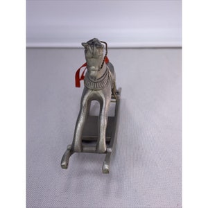1995 Hallmark Keepsake Ornament Pewter Rocking Horse 15th Anniversary ...