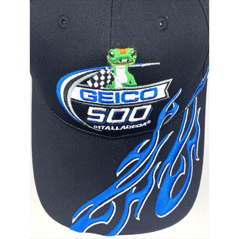 GEICO 500 at Talladega 2020 Flames Hat Cap NASCAR Racing Black Adjustable NEW! - Etsy