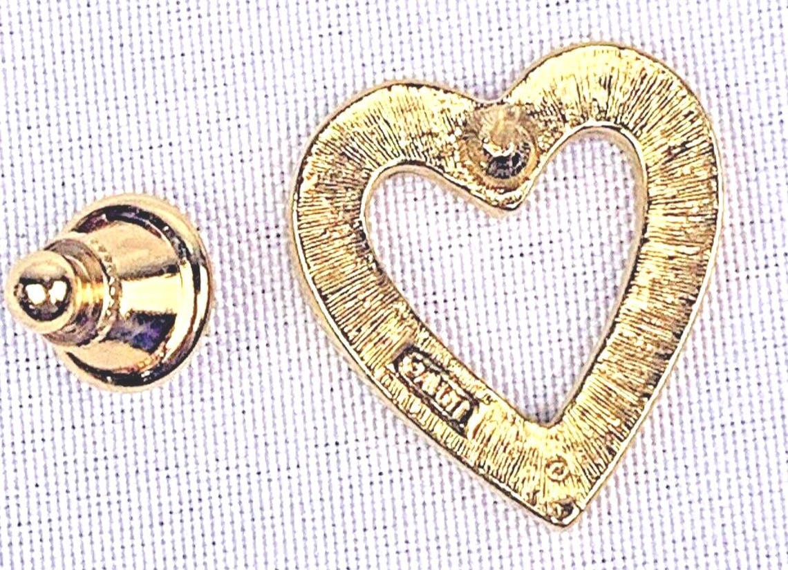 1992 Vintage AVON Sparkling Heart Pin Red Rhinestone Goldtone JB28 - Etsy