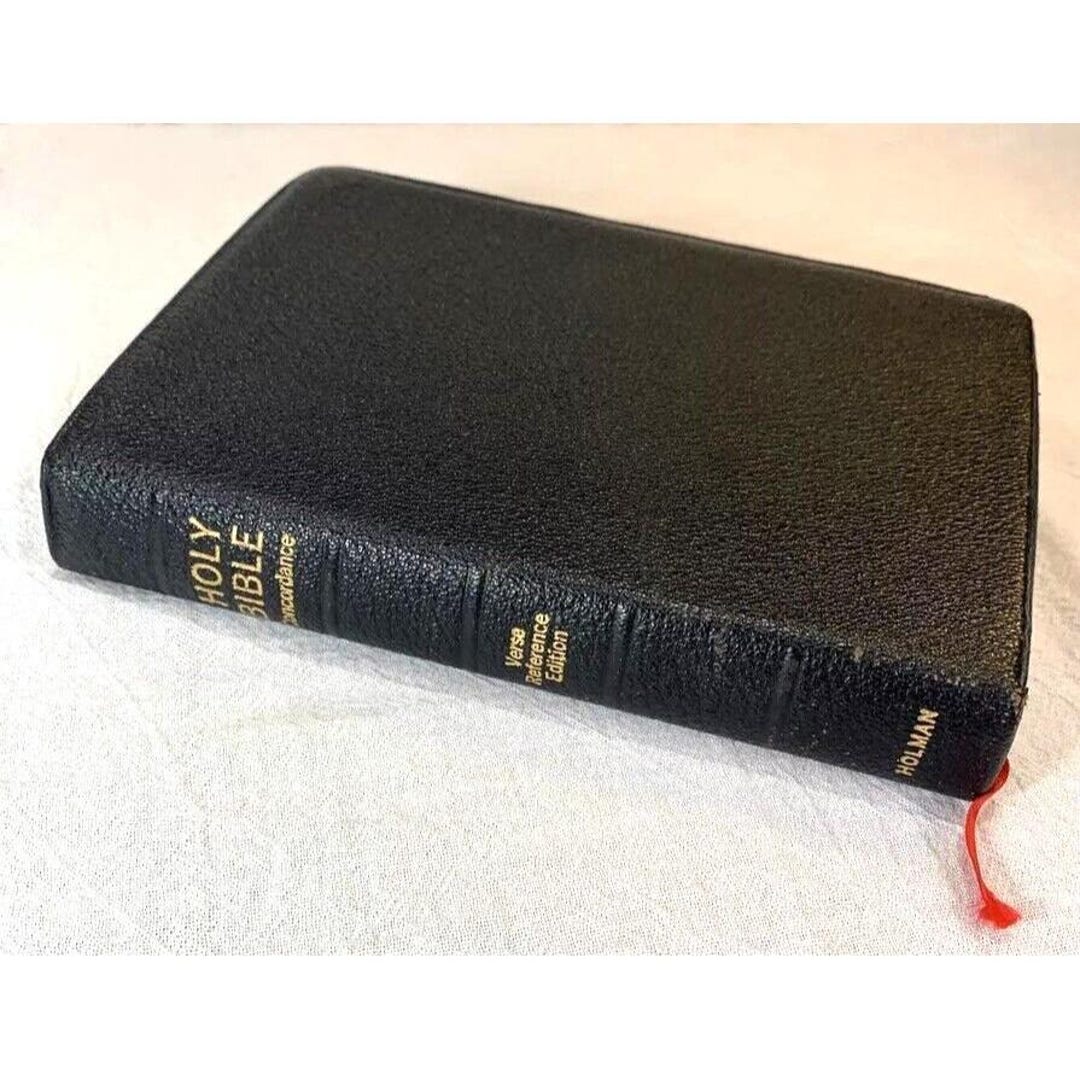 1942 Holy Bible Concordance Holman Black Leather Verse Reference ...