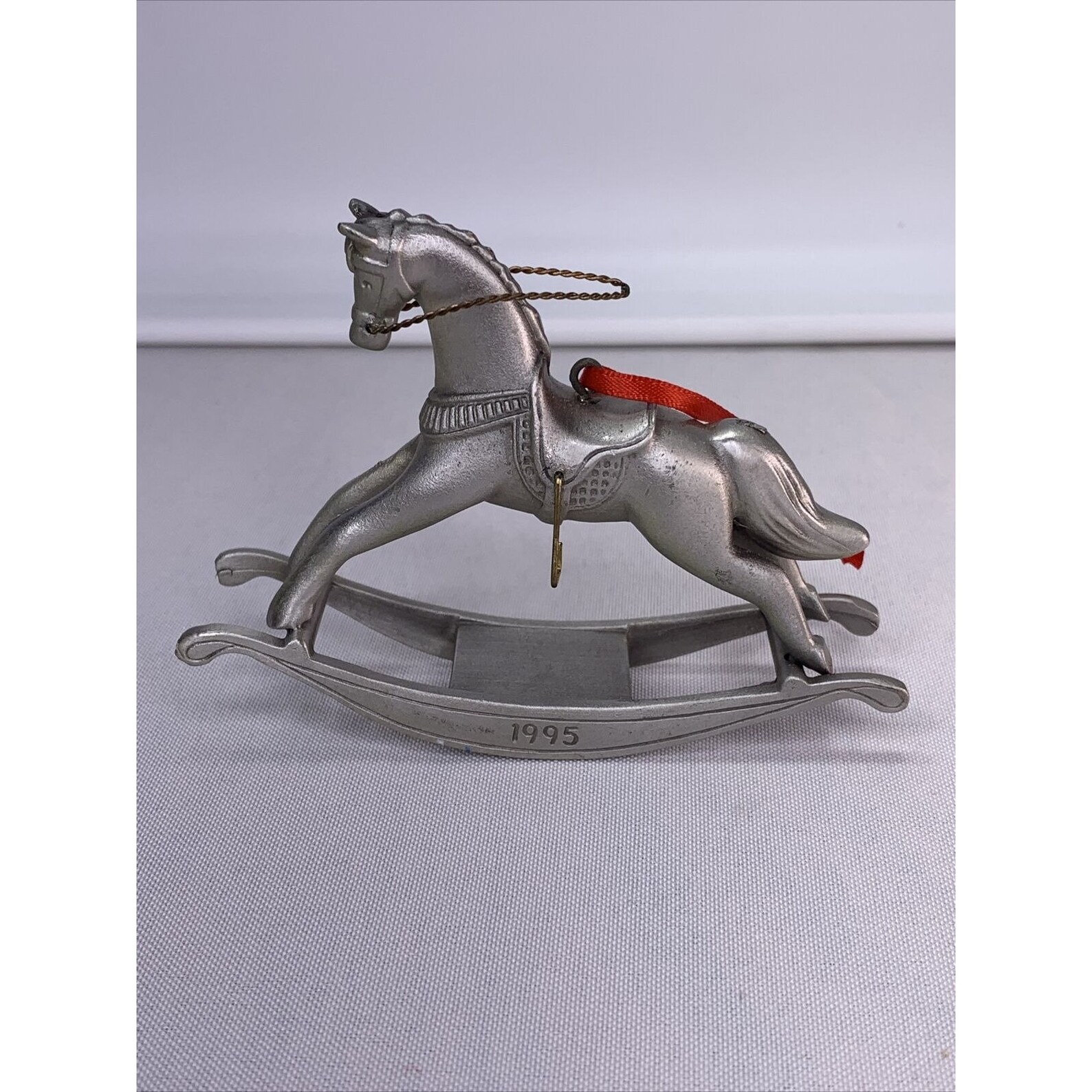 1995 Hallmark Keepsake Ornament Pewter Rocking Horse 15th Anniversary ...