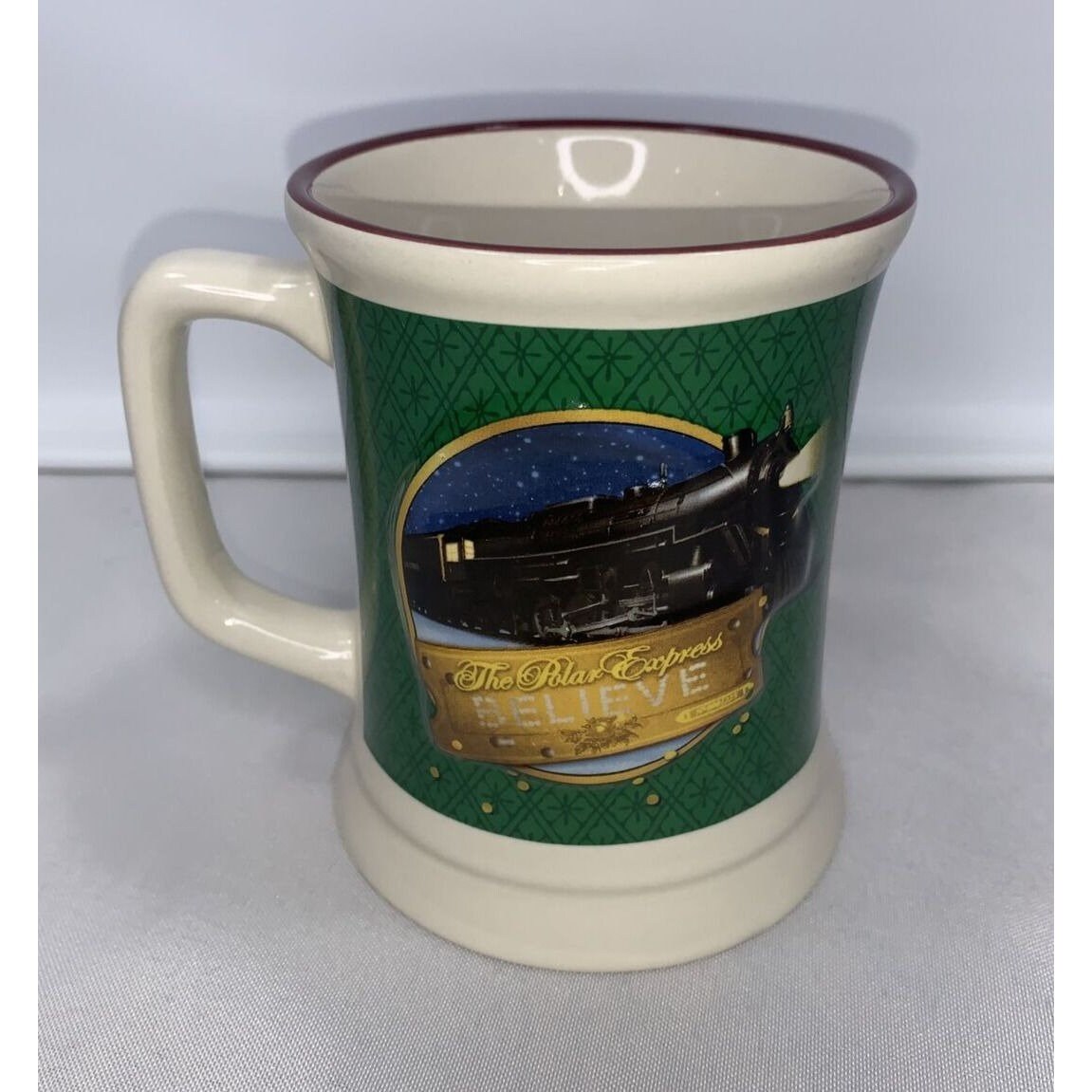 Set of 4 Polar Express 3D Green Train Coffee/cocoa/tea Mugs Warner Bros ...