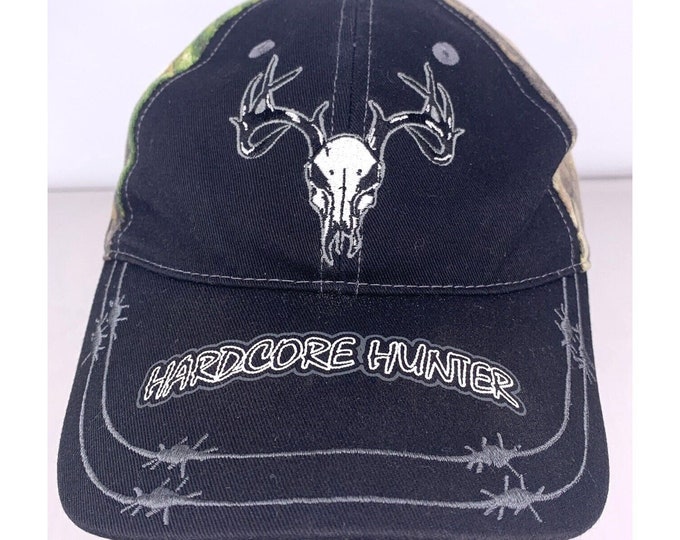 HARDCORE HUNTER Deer Skull Hat Ball Cap ADJUSTABLE Camouflage ...