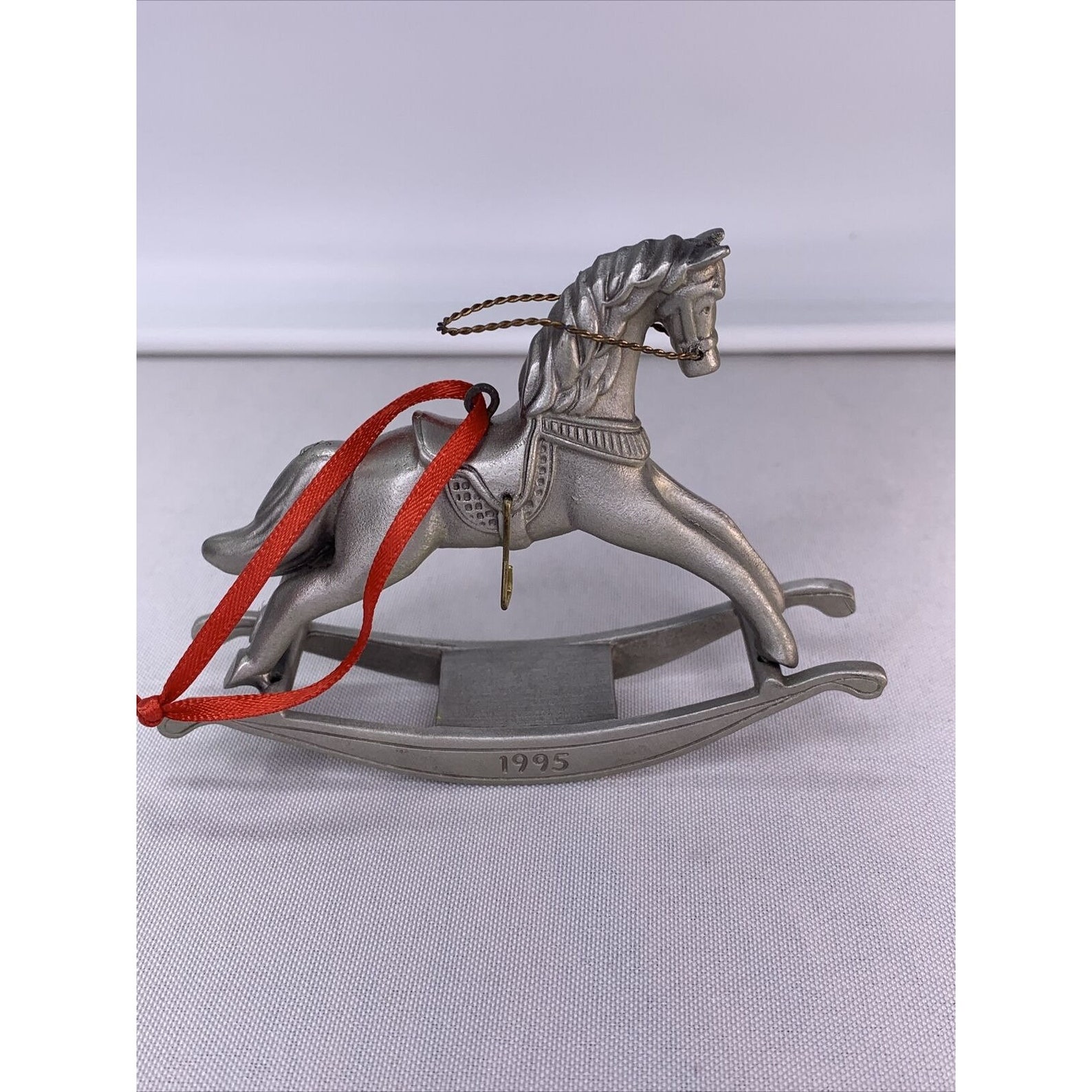 1995 Hallmark Keepsake Ornament Pewter Rocking Horse 15th Anniversary ...