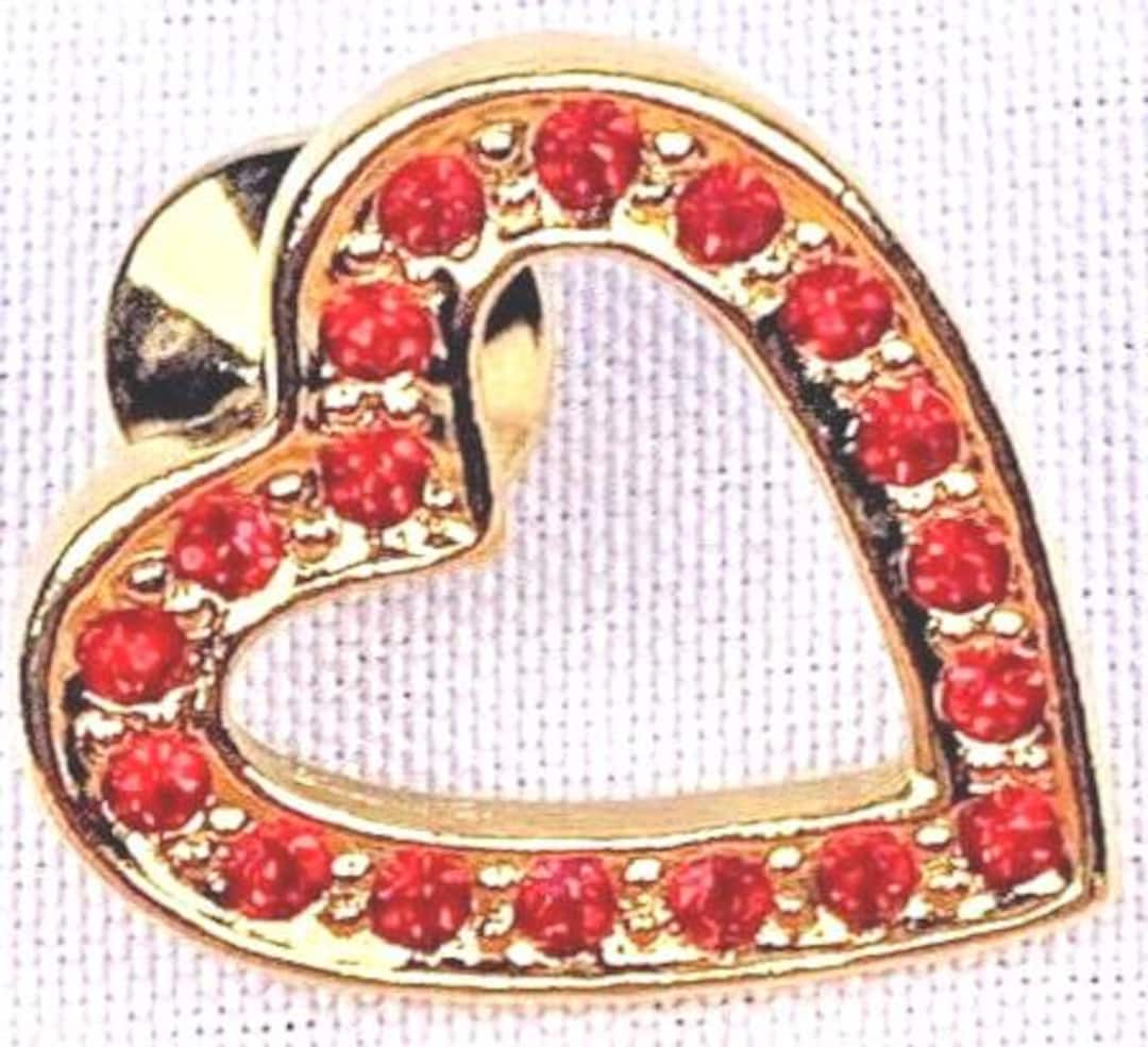 1992 Vintage AVON Sparkling Heart Pin Red Rhinestone Goldtone JB28 - Etsy