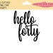 Hello Forty 40 Happy Birthday Cake Topper Svg Png Dxf - Cut File ...