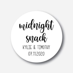 Midnight Snack Stickers Food Snack Wedding Favor Tags | Etsy