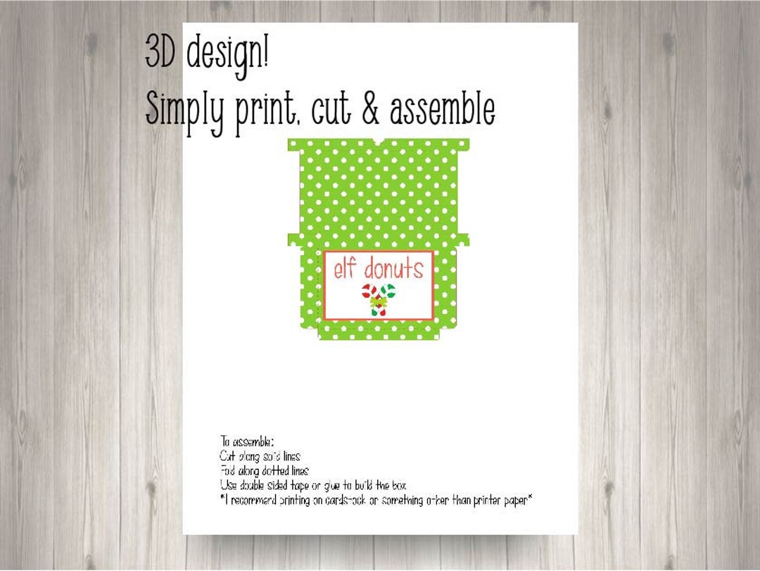 Elf Donut Box - Elf Props - Elf DIY - Elf Accessories - Elf Printables ...