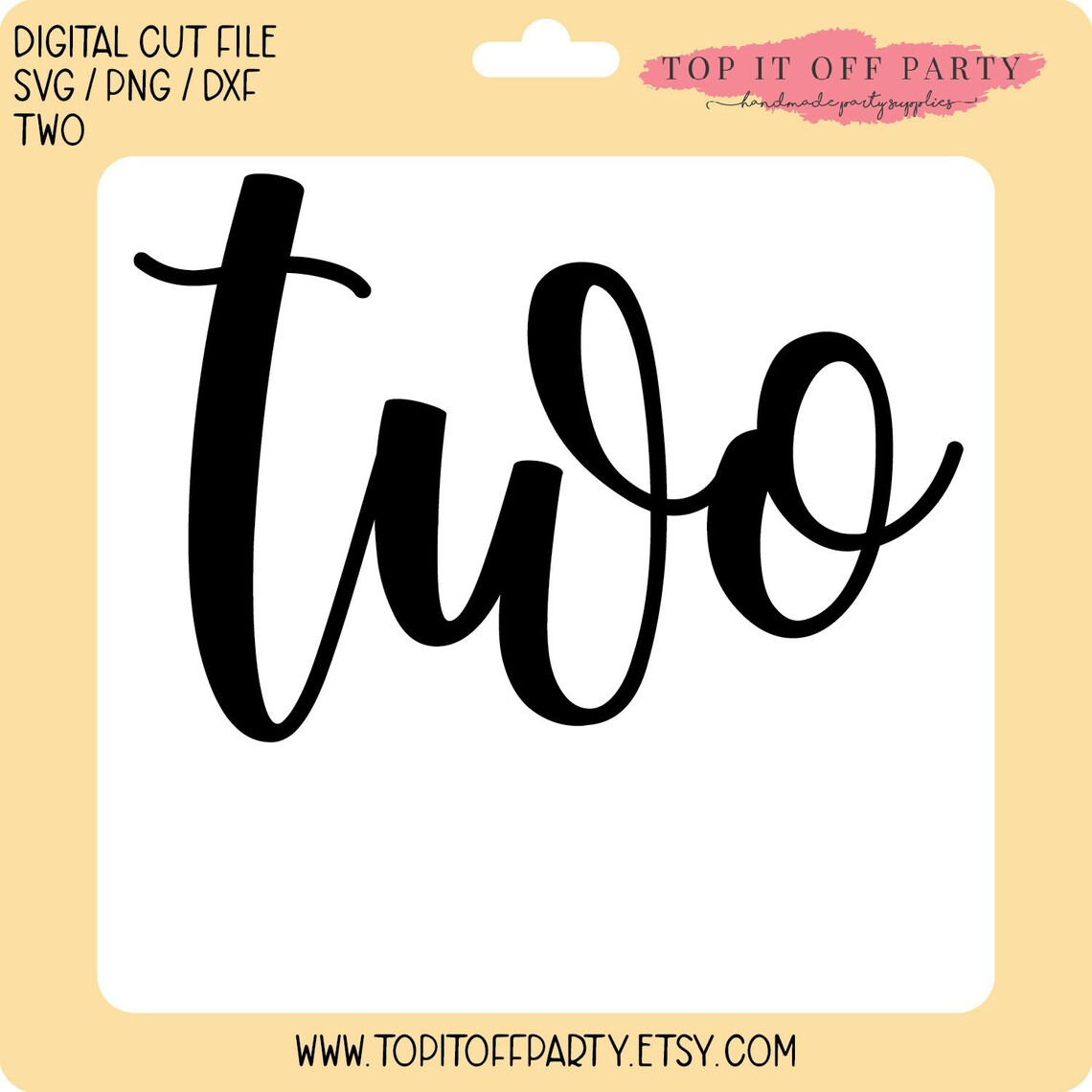 Two Svg - Two Png - Two Dxf - Silhouette Cut File - Cricut Cut File ...