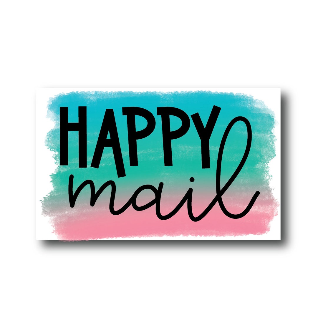 Happy Mail Stickers Product Packaging Label Small Business Thank You ...