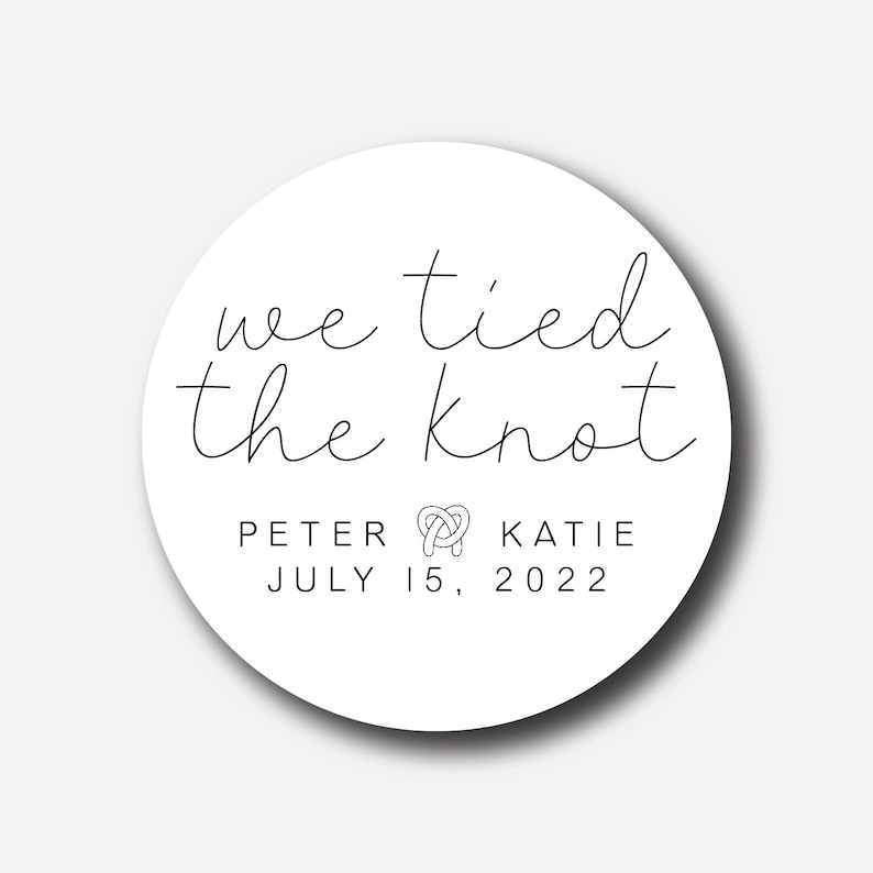 We Tied the Knot Stickers Pretzel Bag Wedding Favor Tags - Etsy