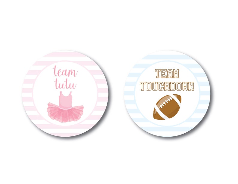 Touchdown's or Tutu's Gender Reveal Party Stickers - Etsy