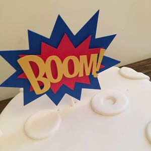 Superhero Party - Superhero Cake Topper - Superhero Decor - Boom Pow ...