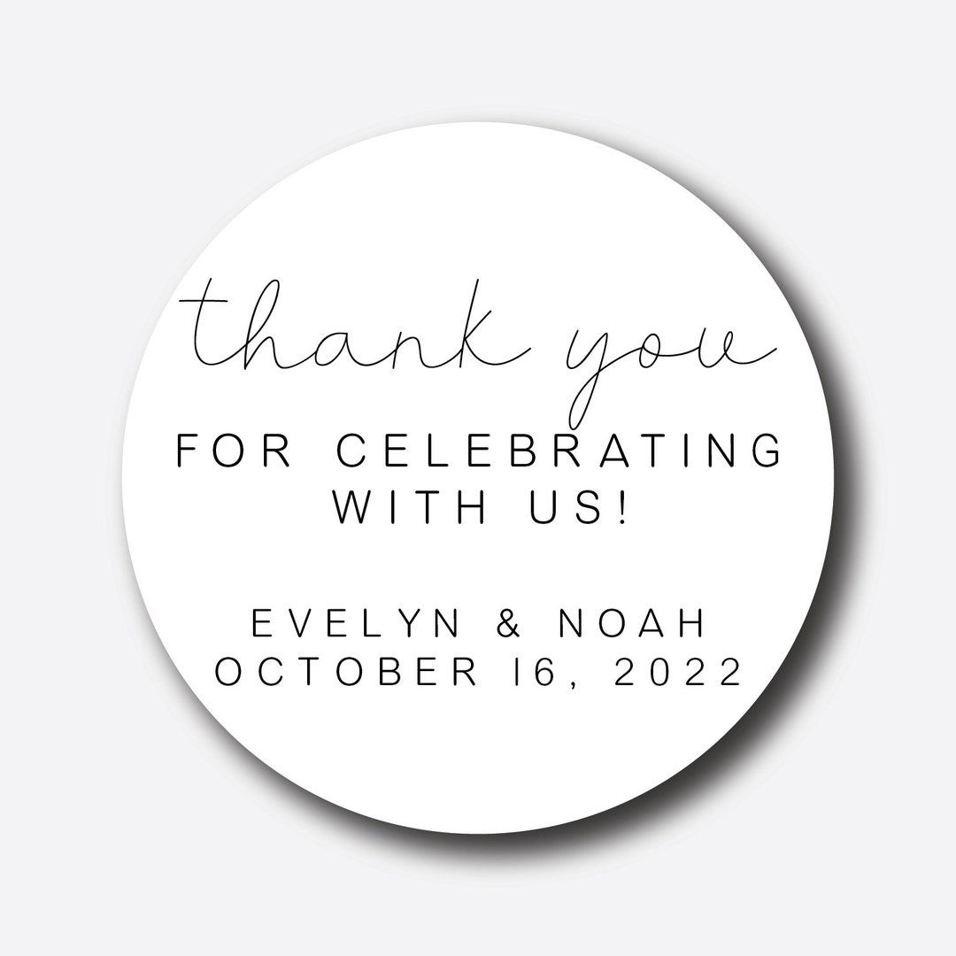 Thank You For Celebrating With Us Wedding Stickers Wedding Etsy thank-you-for-celebrating-with-us-wedding-stickers-wedding-etsy