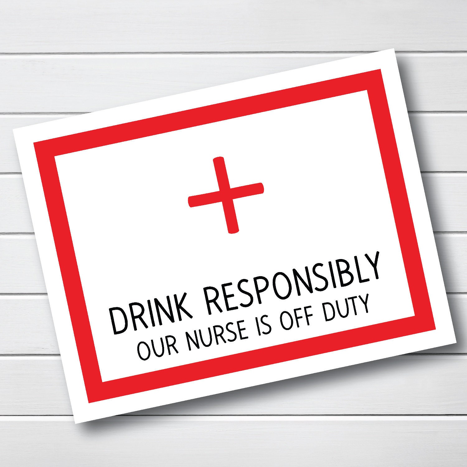 Nursing Drink Responsibly Graduation Party Sign - Nurse Retirement ...