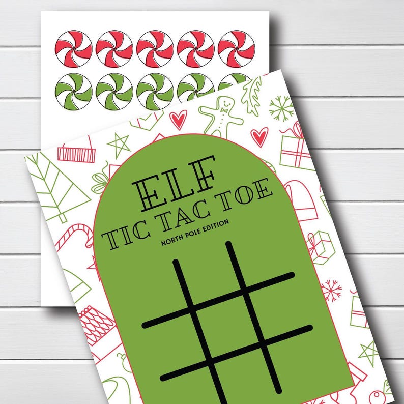 Elf Tic Tac Toe Game - Elf Activity - Elf Games - Big Kid Toddler ...