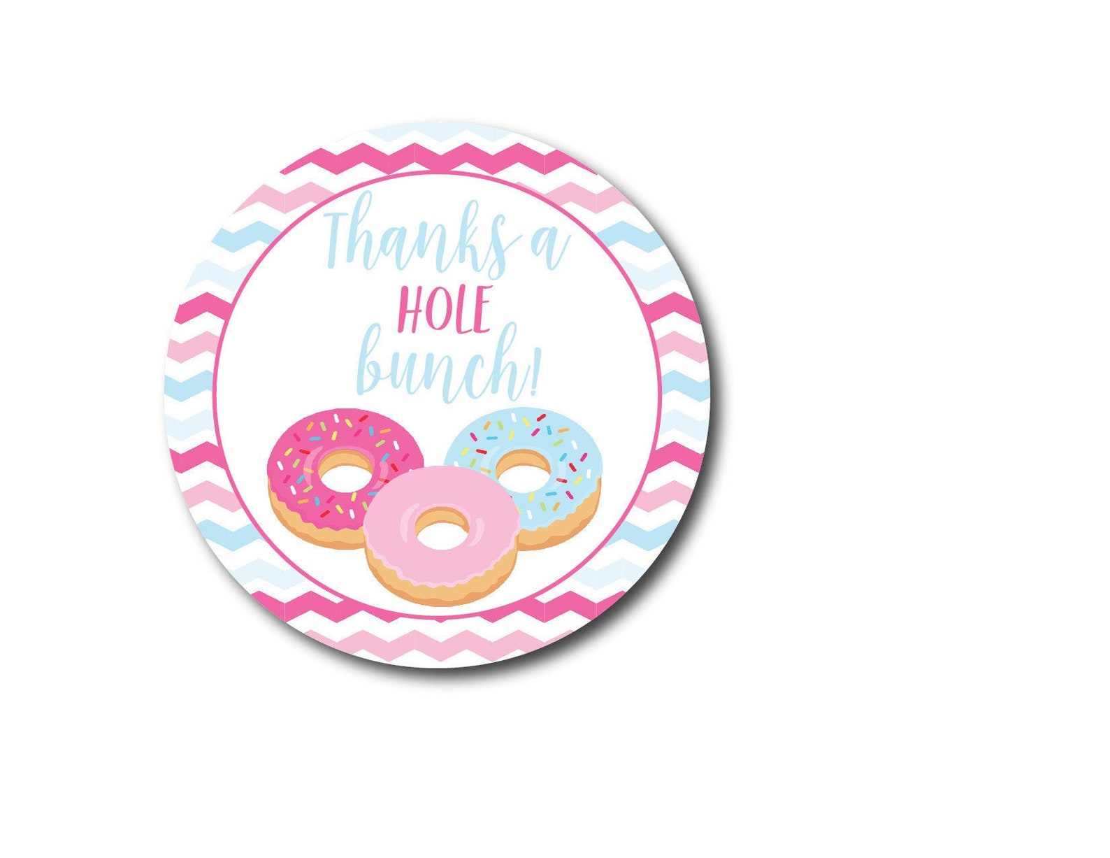 Donut Thank You Favor Sticker Donut Birthday Party Bridal - Etsy